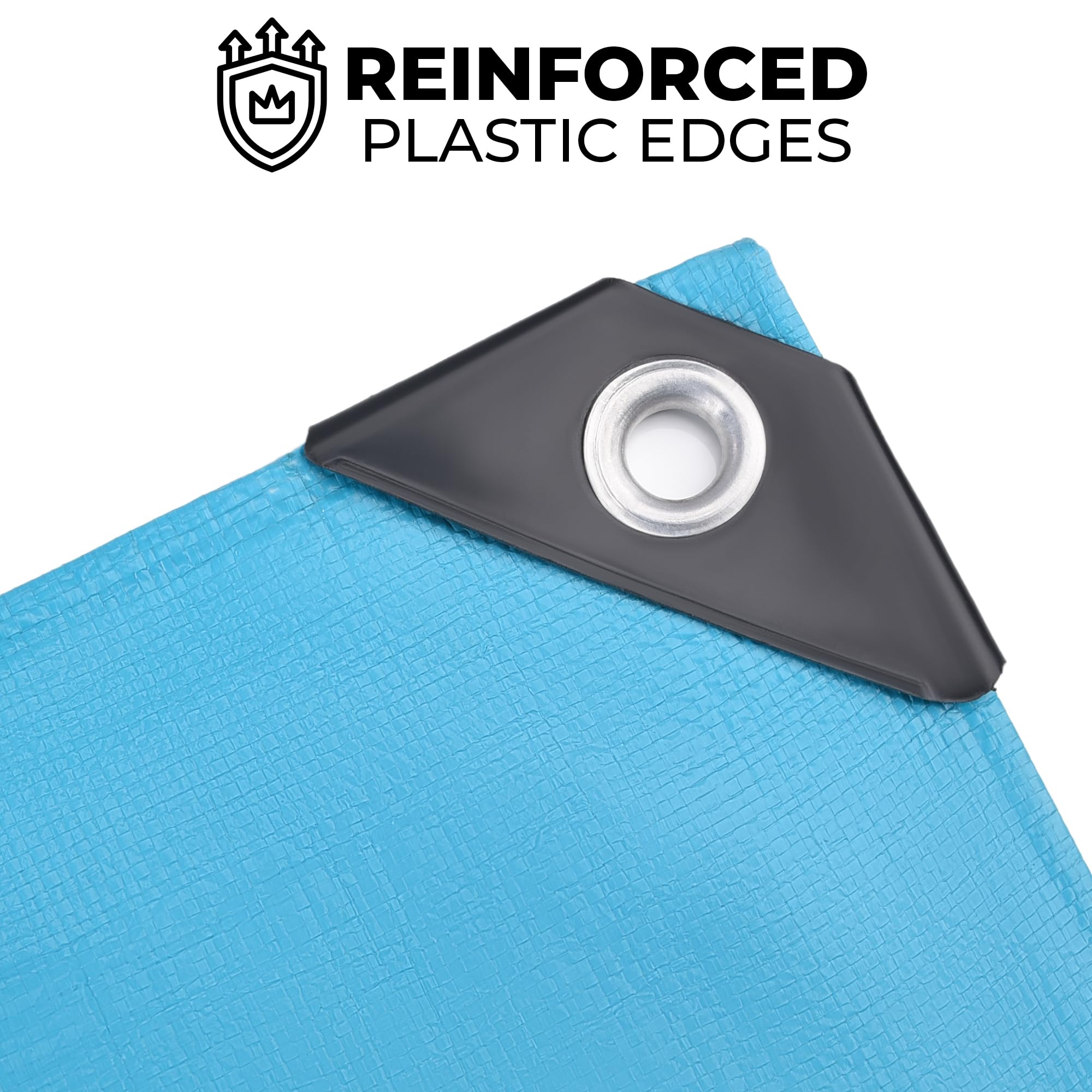 10x12 Heavy Duty Tarp Waterproof - 12 mil Thick Pool Tarp Cover - 10x12 Tarp UV Resistant, Rip & Tear Proof with Metal Grommets β Blue Tarp Multipurpose Use for Camping, Tent, Boat, RV, Car
