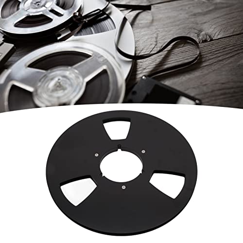 14 10 Inch Empty Tape Reel, Recording Tape Reel Bend Resistant Aluminum Alloy Convenient for Reel Tape Recorder Accessory (Black)