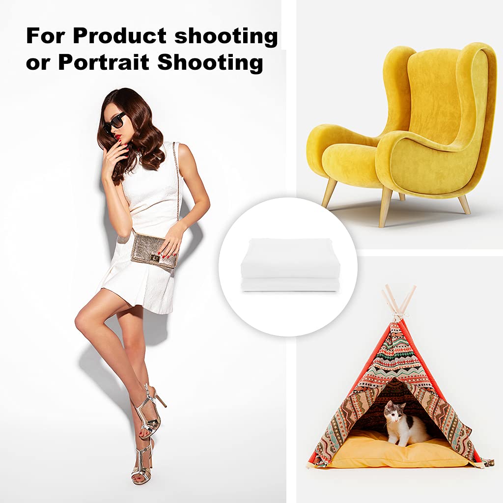 10x12ft White Backdrop Photography, CPLIRIS Pure Polyester White Photo Booth Backdrop Collapsible Screen White for Photoshoot, Party and Video