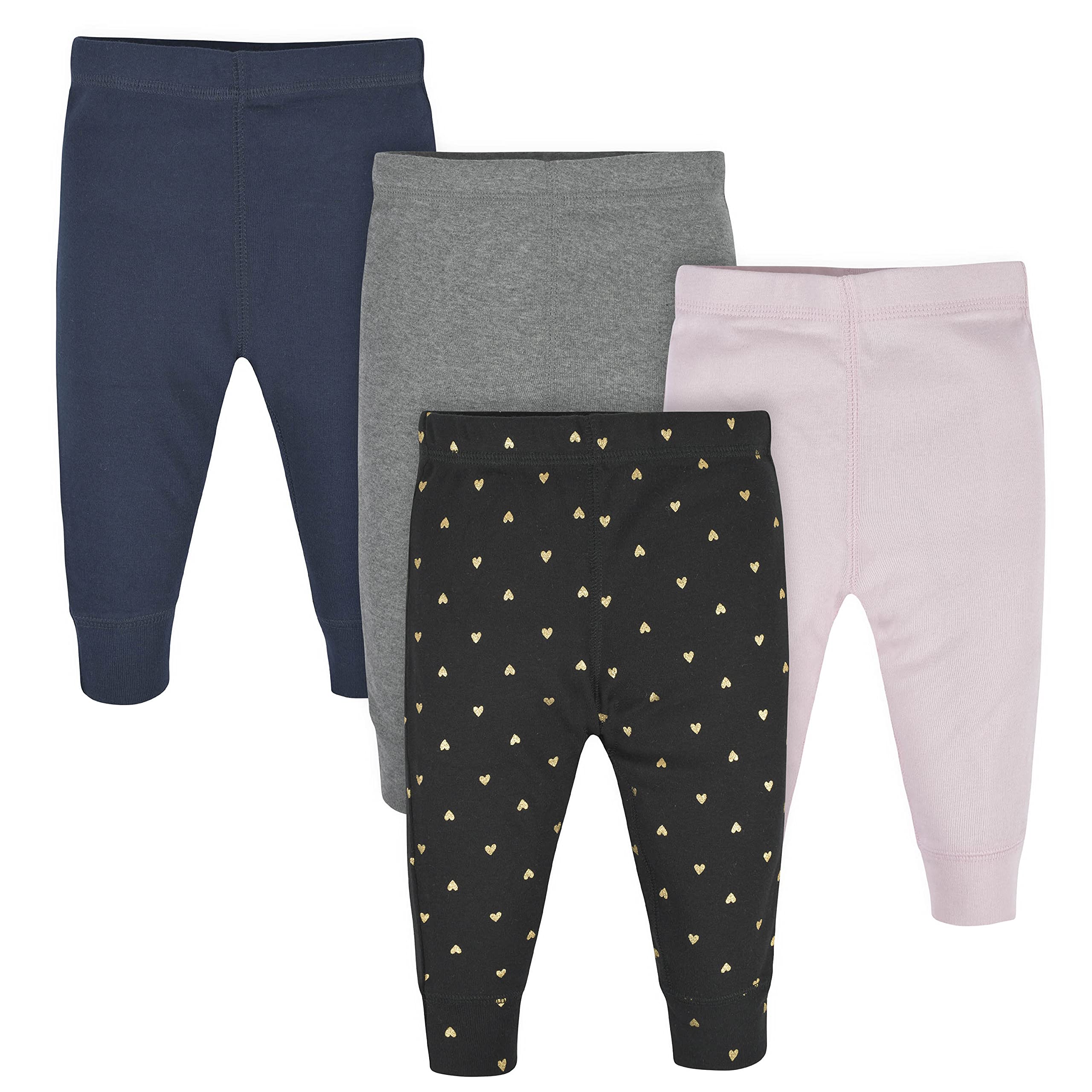Gerber Baby Girls Multi-Pack Active Pants Set, Hearts, 12 Months