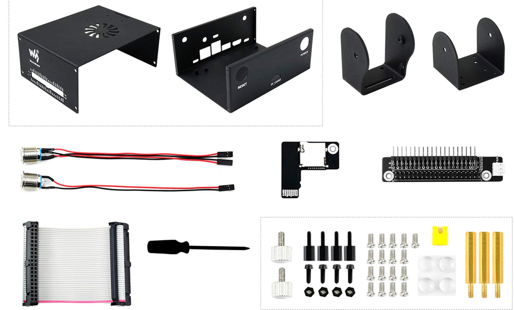Bicool Jetson Nano Metal Case (E) /Enclosure for Jetson Nano 2GB Developer Kit with Reset and Power Buttons, Camera Holder, Compatible with Waveshare IMX219 Series Camera, Cooling Fan Fan-4010-5V