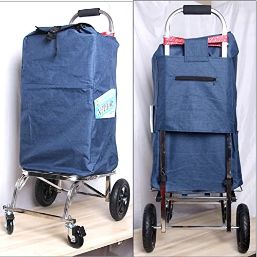 80L Waterproof Oxford Trolley Shopping Bag - Large-Capacity and Multifunctional Reusable Storage Bag for Household Use - Trolley Accessories Replacement Bag