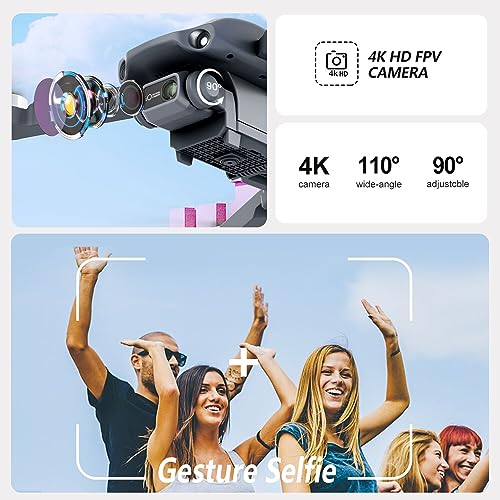 4DRC F12 GPS Drone with camera for Adults 4K 5G wifi FPV Live Video HD Camera,RC Quadcopter for Kids beginners with Brushless Motor, Return Home, GPS Follow Me, Carrying Case,2 Battery
