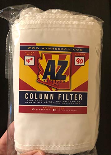 Column Extraction Filter Bag Sock - 90 Micron 100% Food Grade Nylon Mesh Filter - 4 Inch Diameter Material Bag - 60 Inch Length With Drawstring Closure (4" x 60")
