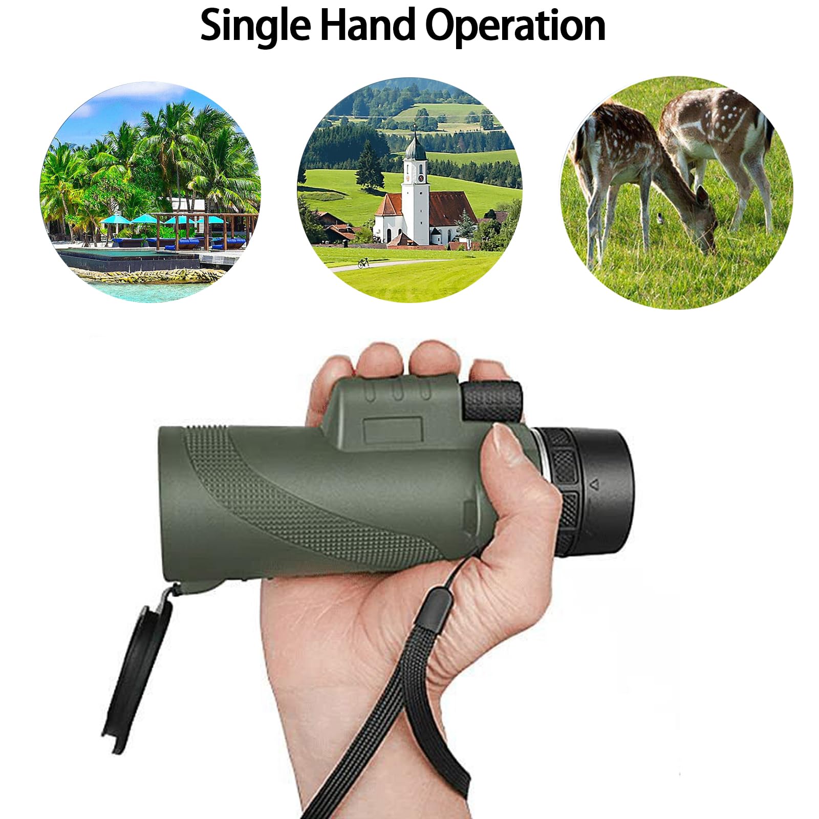 10X40 HD Monoculars,Monoculars Telescope for Adults with BAK4 Prism & FMC Lens- Waterproof- for Bird Watching Hiking Camping Travelling