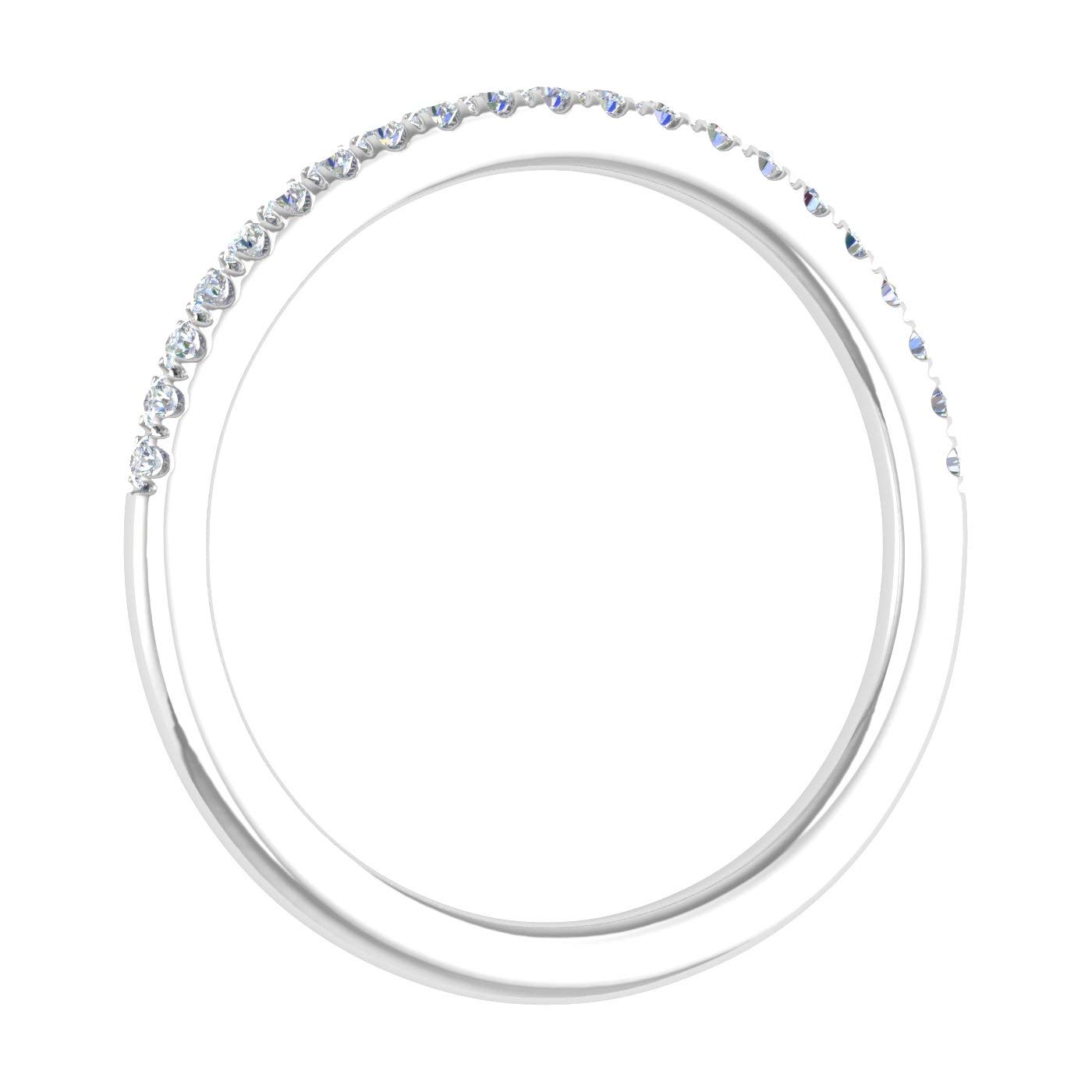 14K White Gold Half Eternity Diamond Wedding Band Ring for Women (0.15 Carat) (Ring Size 6.25) (I1-I2 Clarity)