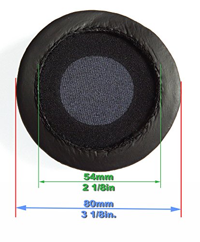 80mm Size Circular Leatherette Headset Earcushions - Bag of 2
