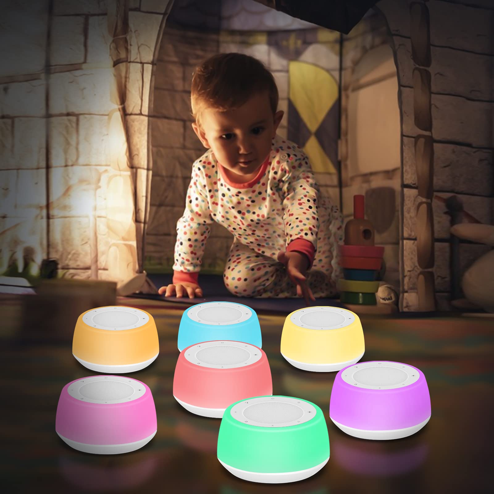 White Noise Sound Machine with Adjustable Night Light, Timer & Memory Features | Sleep Sound Machine with 16 Soothing Sleep Sounds for Babies & Adults | Sleep Therapy at Home & While Travelling
