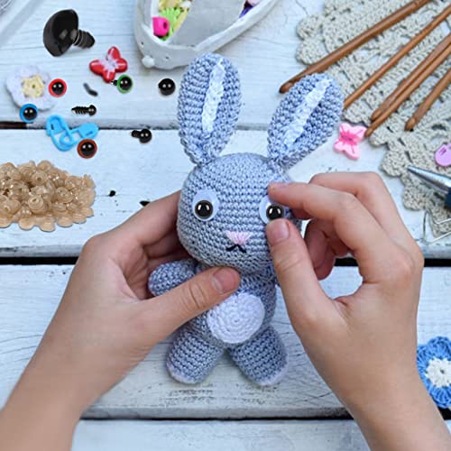 816 Pcs Safety Eyes for Crochet 6-30mm Plastic Colorful Safety Eyes for Amigurumi with Washers Black Stuffed Animal Eyes for Craft Teddy Bear