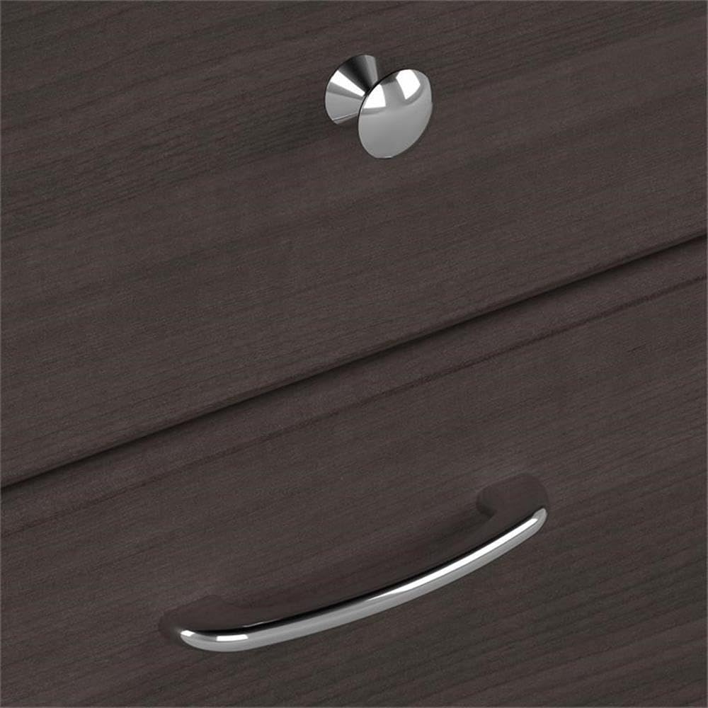 Bush Furniture Cabot 60W L Shaped Computer Desk with Drawers, Heather Gray