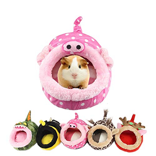 ABLAZE ZAI Small Animals Warm House Guinea Pigs Rabbit Hedgehog Dutch Rat Sleeping Cave Bed (L, Pink)