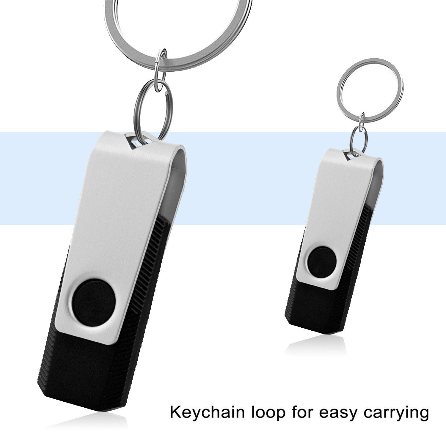 128GB USB 3.0 Flash Drive, K&ZZ Thumb Drives Swivel USB Drive Gig Stick High Speed Memory Stick Backup Flash Disk for Fold Digital Data Storage with Black Portable Lanyard,128 GB
