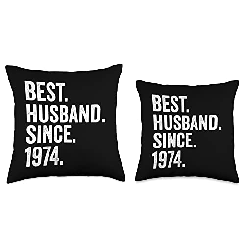 49th wedding anniversary gifts for him Best Husband Since 1974 | 49th Wedding Anniversary Throw Pillow, 16x16, Multicolor