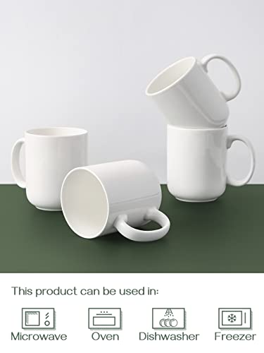 DOWAN 20 Oz Coffee Mugs Set of 6, Large White Coffee Mugs With Handles, Ceramic Coffee Cups for Coffee, Tea, Hot Cocoa, Large Mugs for Women Men, Party, DIY Gifts