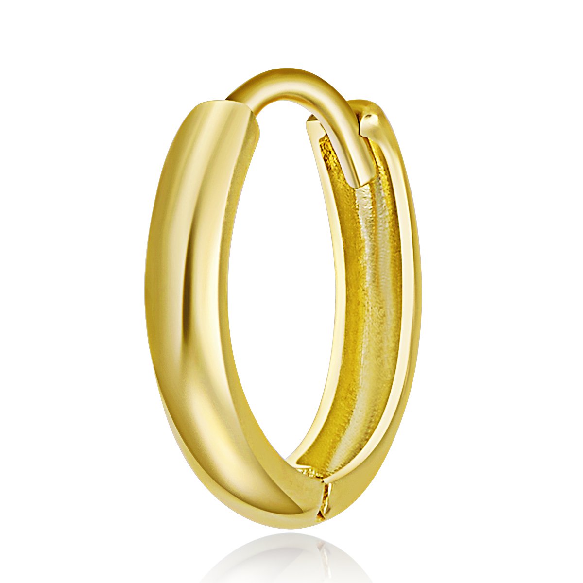 14k Yellow Gold 2mm Thickness Huggie Earrings (10 x 10 mm)