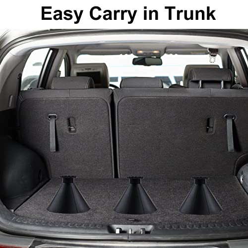 3 Pcs Magical Ice Scrapers for Car Windshield, Round Snow Scraper with Funnel, Cone-Shaped Car Snow Remover, Car Window Scraper for Ice & Snow, Car Winter Accessories, Gift for Chrismas (Black)