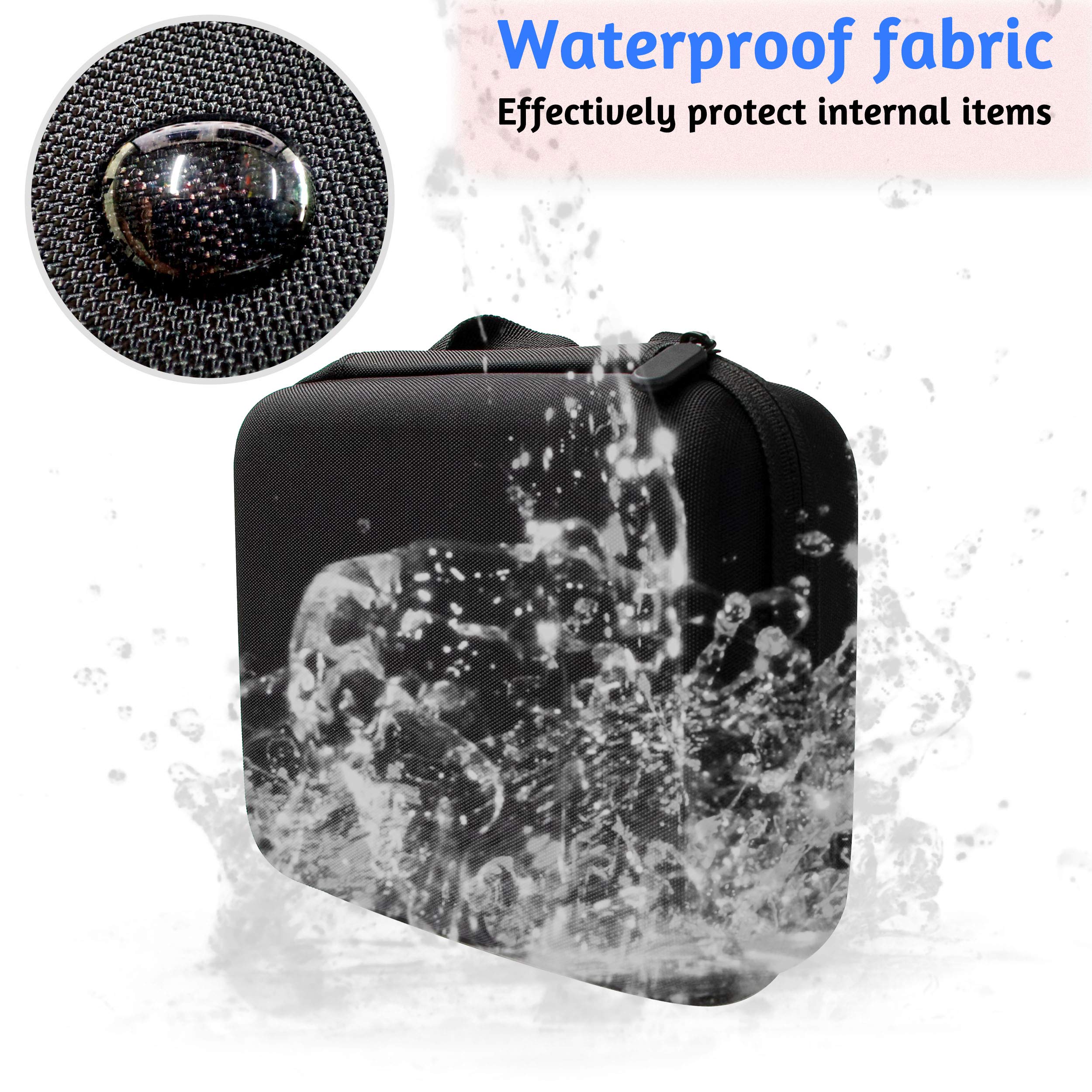 JJYHEHOT Battery Organizer Storage Bag, Safe Neat Shockproof Hard Portable Batteries Case, Holds 40 AA and AAA Batteries with Mesh Pocket for Chargers