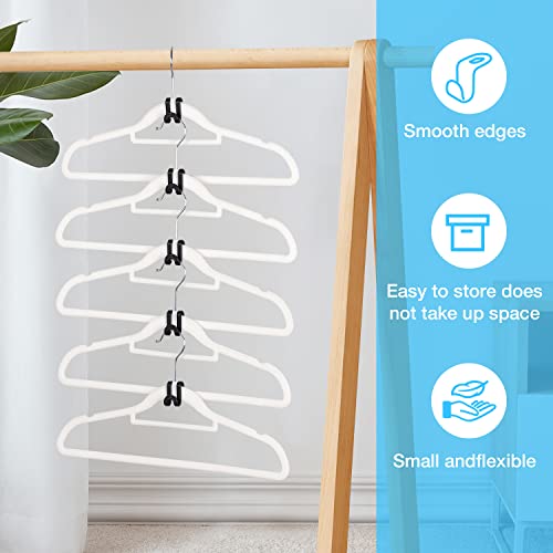 80 PCS Black Clothes Hanger Connector Hooks, Plastic Mini Cascading Hooks Organizer for Stack Clothes Space Saving for Closet Heavy Duty, Black