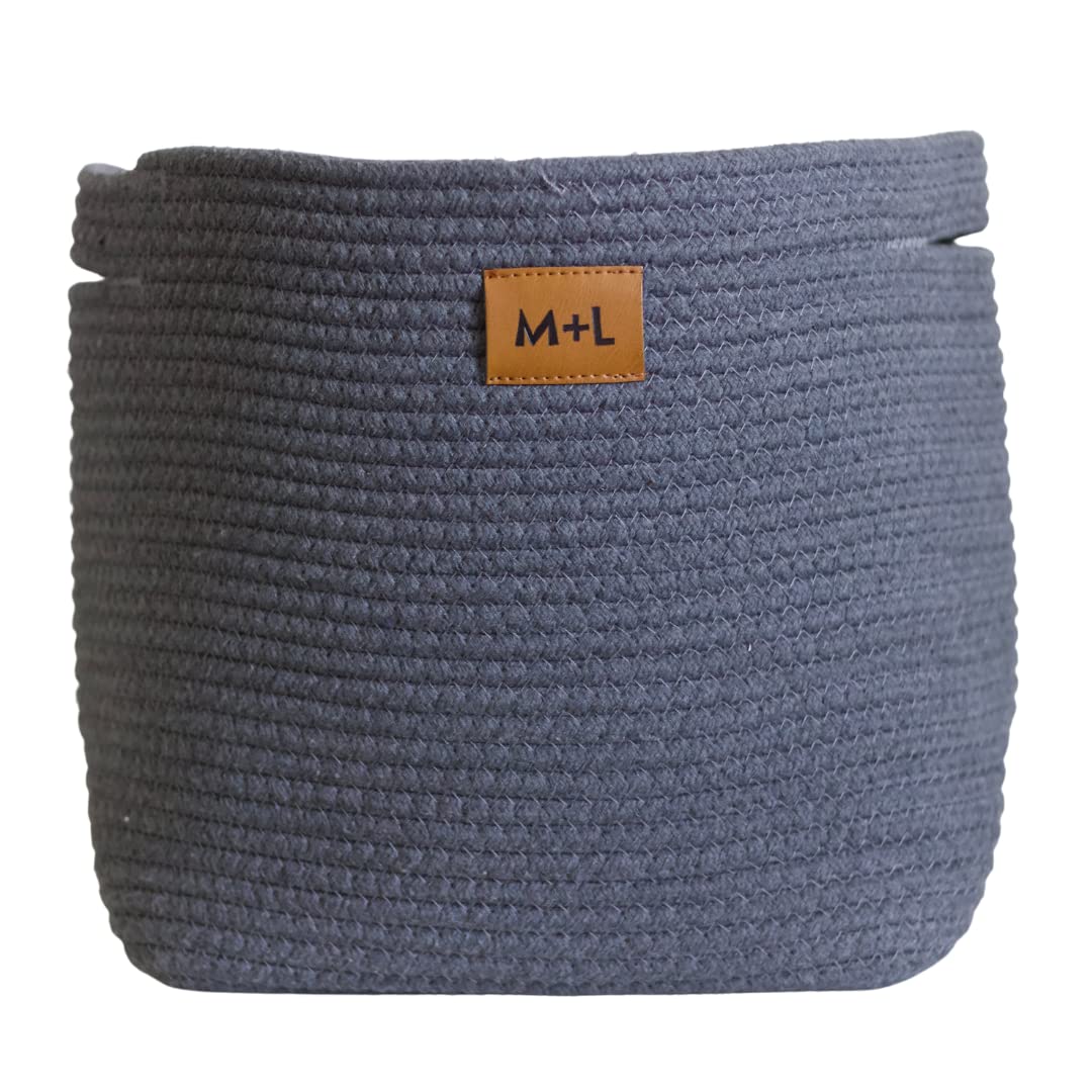 11 inch Cube Basket, Playroom Basket, Storage Cube, Woven Basket, Rainbow Baskets, Playroom Container, Nursery Bin, Cube Shelf Basket (Heathered Gray)