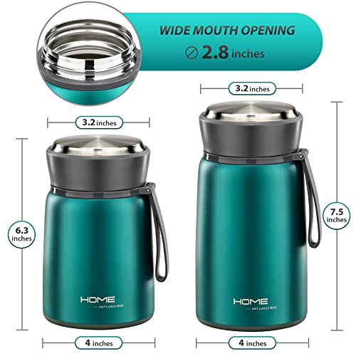2 Pack Insulated Food Jar Thermos For Hot Food For Adults Kids(18oz,27oz), Lunch Box Stainless Steel Vacuum Soup Thermos Container Flask Keep Hot Cold With Spoon