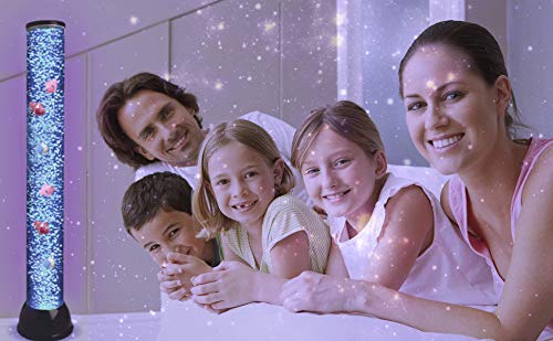 Lightahead Extra Large 32 Inches LED Fantasy Bubble Fish Tube Fake Aquarium with 7 Color Light Effects & Remote Control. The Ultimate Sensory Lamp.