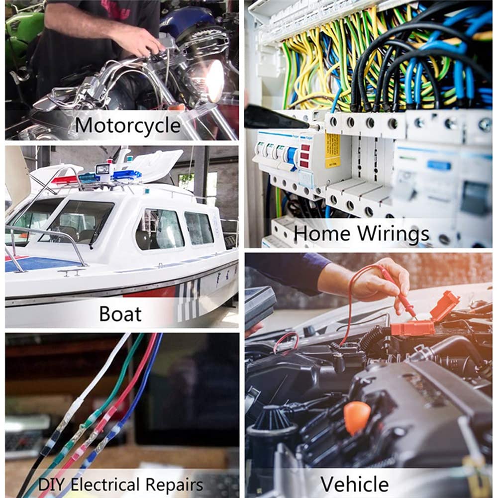 120 PCS Heat Shrink Butt Connectors,Heat Shrink Wire Connectors,Waterproof Wire Connectors,Electrical Connectors Kit,Can be Ideal Used in Marine and Automobile Applications