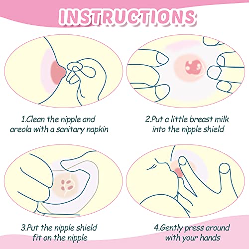 8 Pieces Nipple Cover for Nursing Newborn, Contact Nipple Protector 24 mm 15 mm Nipple Everters with Clear Carrying Case Silicone Nipple Extender for Breastfeeding, Flat or Inverted Nipples