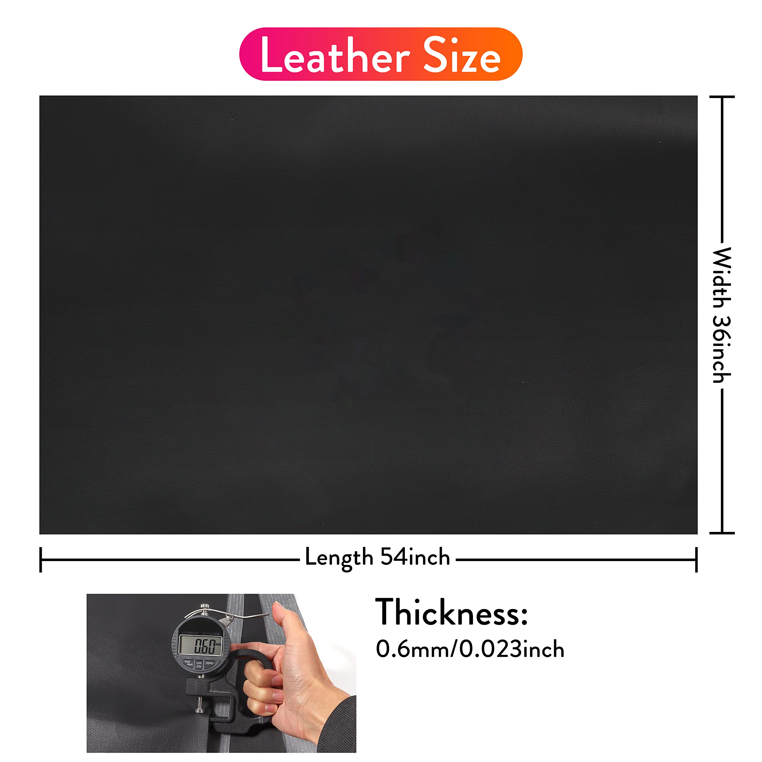 Marine Vinyl Upholstery Faux Leather: Meneng Black Grain Faux Leather 54"x36" Marine Vinyl Fabric Waterproof Durable for DIY Upholstery Boat Car Sofa