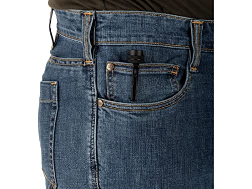 5.11 Tactical Men's Defender-Flex Straight Jeans, Mechanical Stretch Fabric, Classic Pockets, Style 74477, Medium Wash Indigo, 34W X 30L