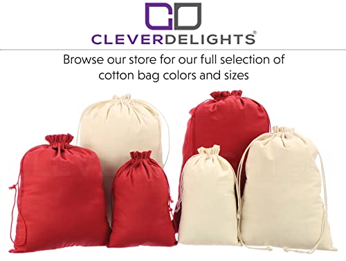 CleverDelights Cotton Bags - 12" x 16" - 10 Pack - Premium Muslin Drawstring Bag