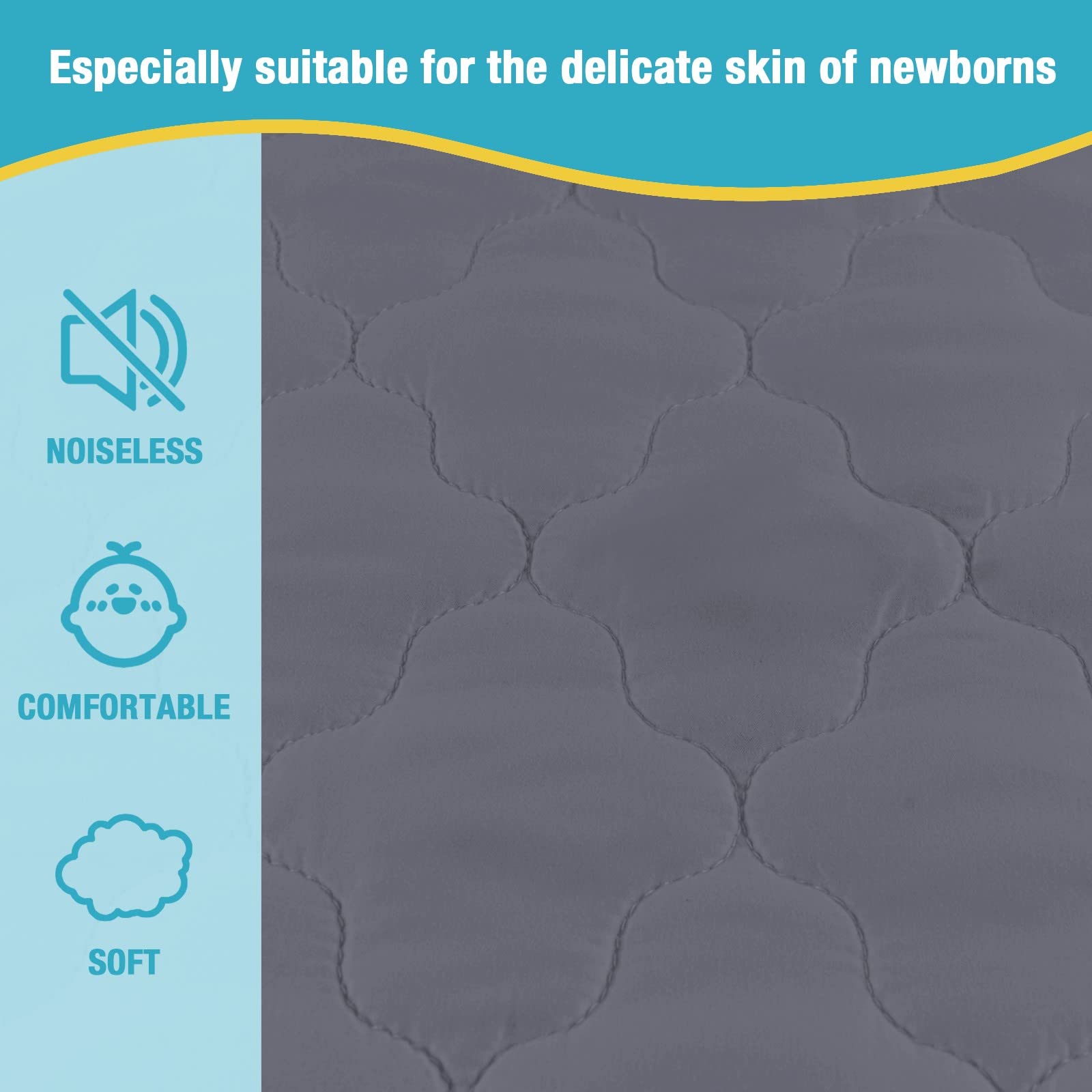 Bamuho Halo Waterproof Bassinet Mattress Protector, 2 Pack Bassinet Mattress Pad Cover Compatible with Halo Bassinest Swivel Sleeper 3.0, Envelope Closure Style - Grey 31"x18"
