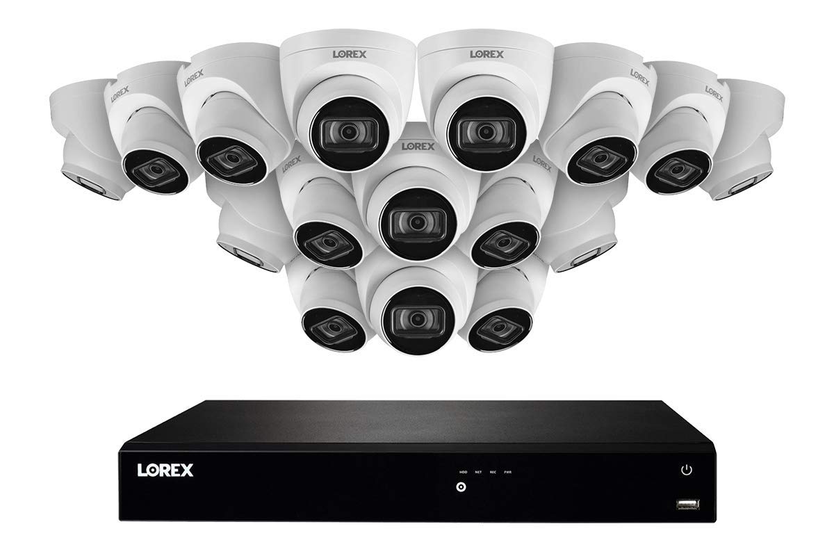 Lorex Technology Lorex N4K3-1616WD Surveillance System Featuring N862A63B 4K 3TB Fusion NVR and 16 E841CD-E 4K 8MP Audio Dome Cameras