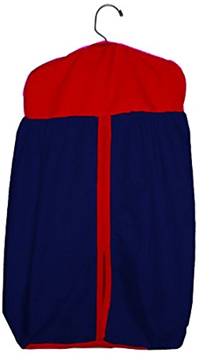 Baby Doll Bedding Solid Two Tone Diaper Stacker, Navy/Red
