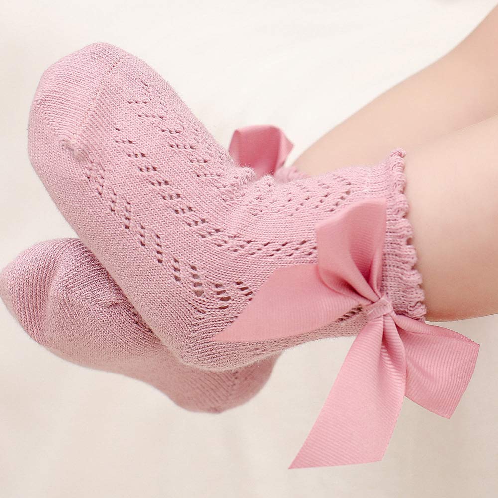 Baby Girls' Socks Toddler Ankle Socks Breathable Casual Sock (0-12 Months, Bulk-2)