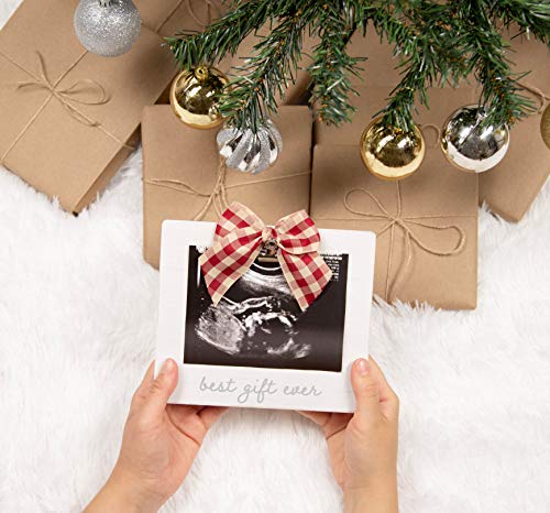 Pearhead Holiday Sonogram Picture Frame, Rustic Christmas Home Décor, Baby Announcement Frame, Nursery Gift for Expecting Moms, Christmas Ideas for New Moms