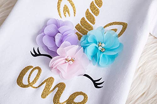 Bow Dream Baby Girls 1st Birthday Outfits Set 4 Pcs Rainbow Tutu Skirt T-Shirt Headband Sandals B