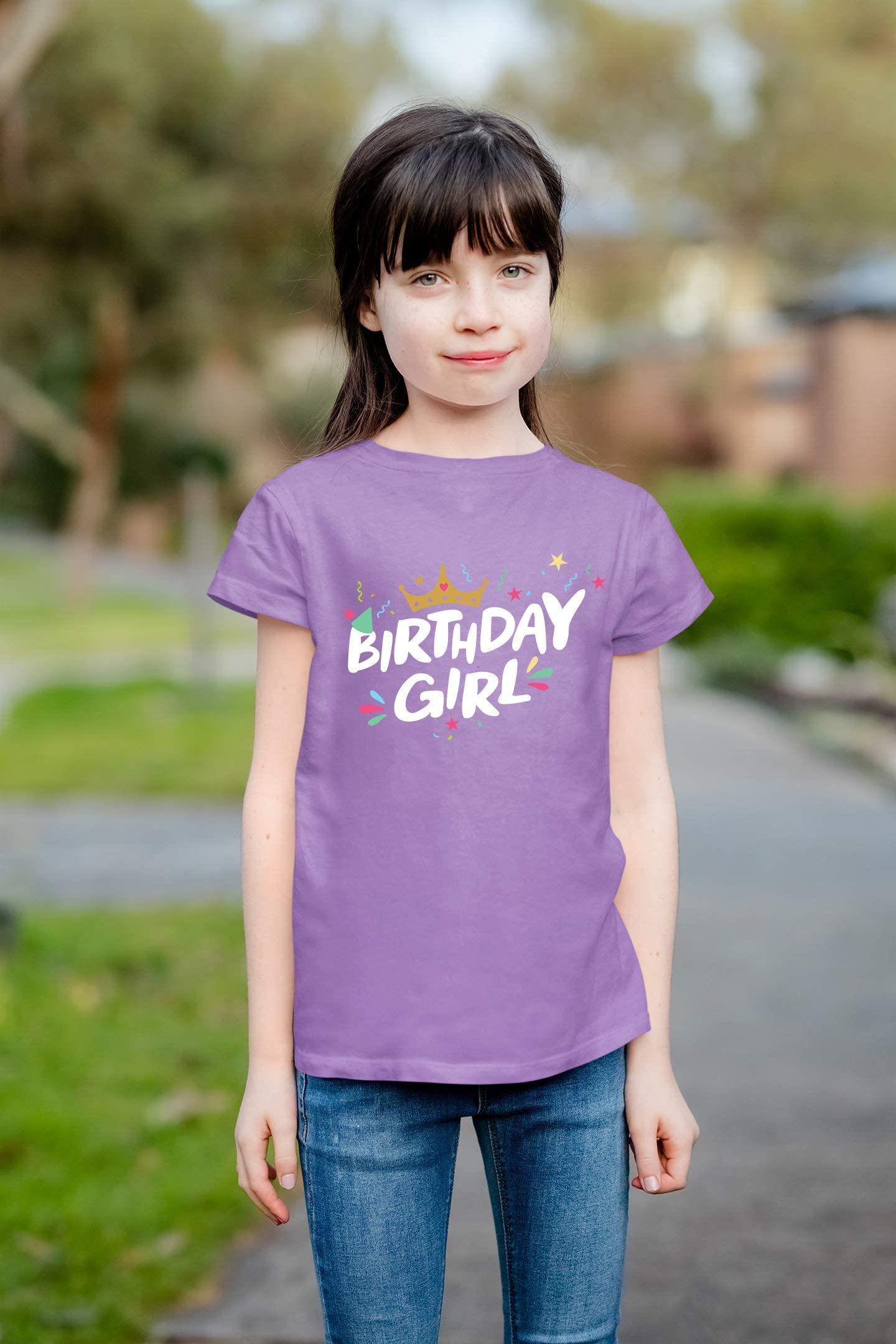 Birthday Girl Shirt Crown 1st First 2nd Two 3rd 4th 5th Toddler Birthday Outfit (Purple, 7 Years)