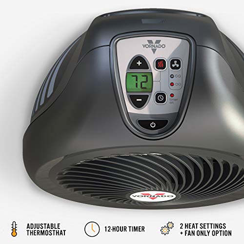 Vornado AVH2 Advanced Whole Room Heater with Automatic Climate Control, Timer, Fan Only Option, Black