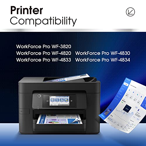 822XL Remanufactured Replacement for Epson 822 Black Ink Cartridges T822 T822XL for Workforce Pro WF-4820 WF-4830 WF-3820 WF-4833 WF-4834 Printer WF 3820 4820 4830 4833 4833(2 Pack)