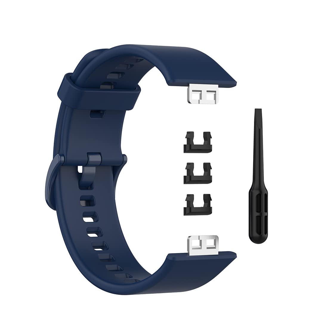 HUABAO Watch Strap Compatible with Huawei Watch Fit,Adjustable Silicone Sports Strap Replacement Band for Huawei Watch Fit Smart Watch (Black + Dark Blue + Teal)