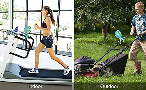 Lalalu Mini Handheld Tripod Stroller Fan 2000mAh Personal Portable Car Seat Flexible Baby Fans USB Battery Powered Desk Fan (Blue)