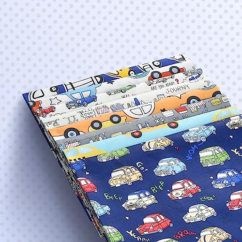8PCS Cotton Quilting Fabric Bundles 100% Cotton Fat Quarters 20βx20β-Medium Weight- for DIY Crafts,Quilting, Sewing Project, Patchwork (Blue)