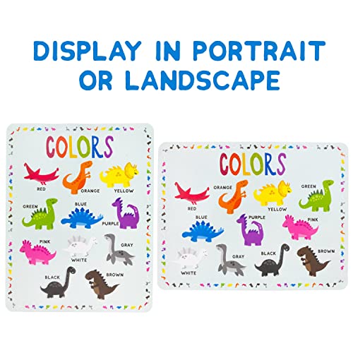 8-Pack Reversible Classroom Wall Posters 22" x 17" - Learn The Alphabet, Colors, Days, Months, Numbers, Shapes, & USA Map - Educational Posters by Pint-Size Scholars