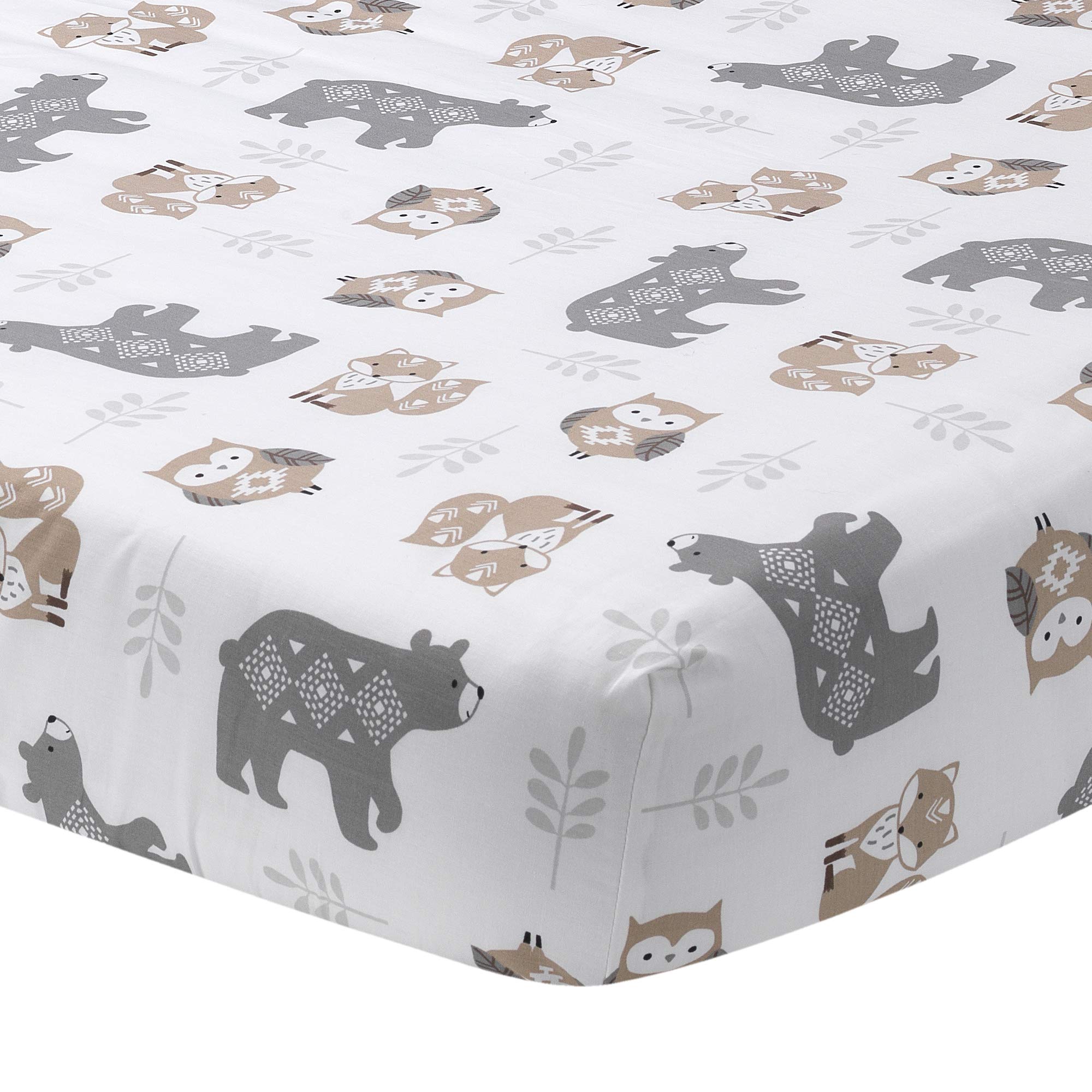 Lambs & Ivy Woodland Forest Animal Nursery 3-Piece Mini Crib Bedding Set - Gray