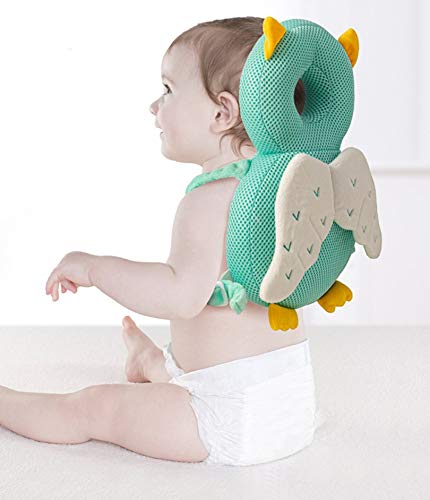 Baby Head Protector, Toddlers Head Safety Pad Cushion, Adjustable Toddlers Head Safety Pad Cushion Backpack, Baby Back Protection for Crawling & Walking, for Age 4-24Months (Gray-Elephant)