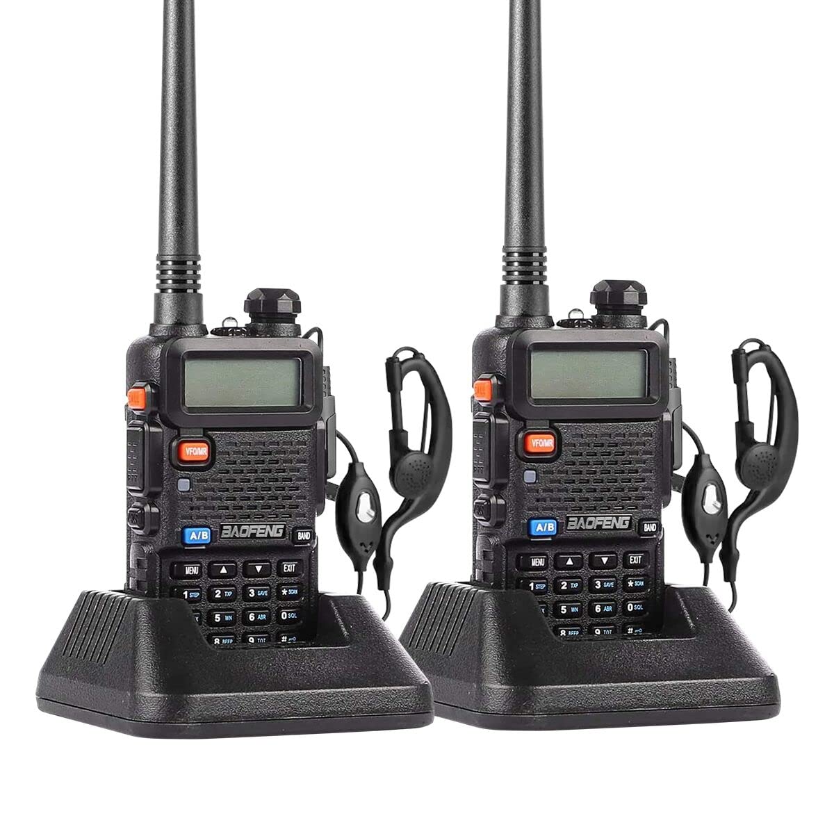 Baofeng UV-5R Ham Dual Band Two Way Radio 144-148/420-450Mhz,Nicama Walkie Talkie 1800mAh Li-ion Battery (2 Pack)