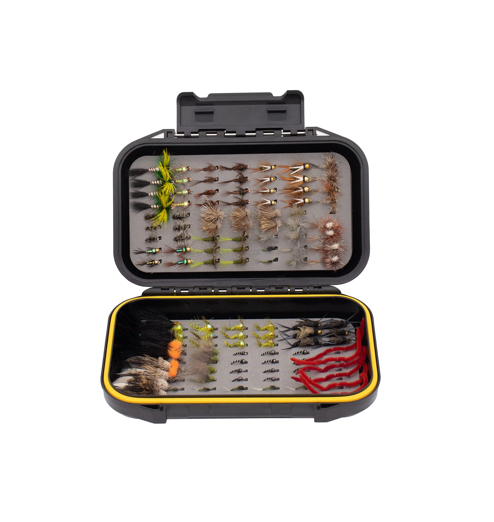 124 Premium Hand-Tied Dry Flies, Nymphs, and Streamers | Essential Trout Fly Starter Kit