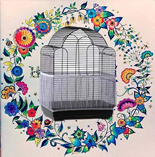 TOPINCN Bird Cage Cover, Ventilated Nylon Bird Cage Cover Shell Skirt Seed Feather Catcher Soft Skirt Guard Birdcage Nylon Mesh Netting Pet Products (Blue)
