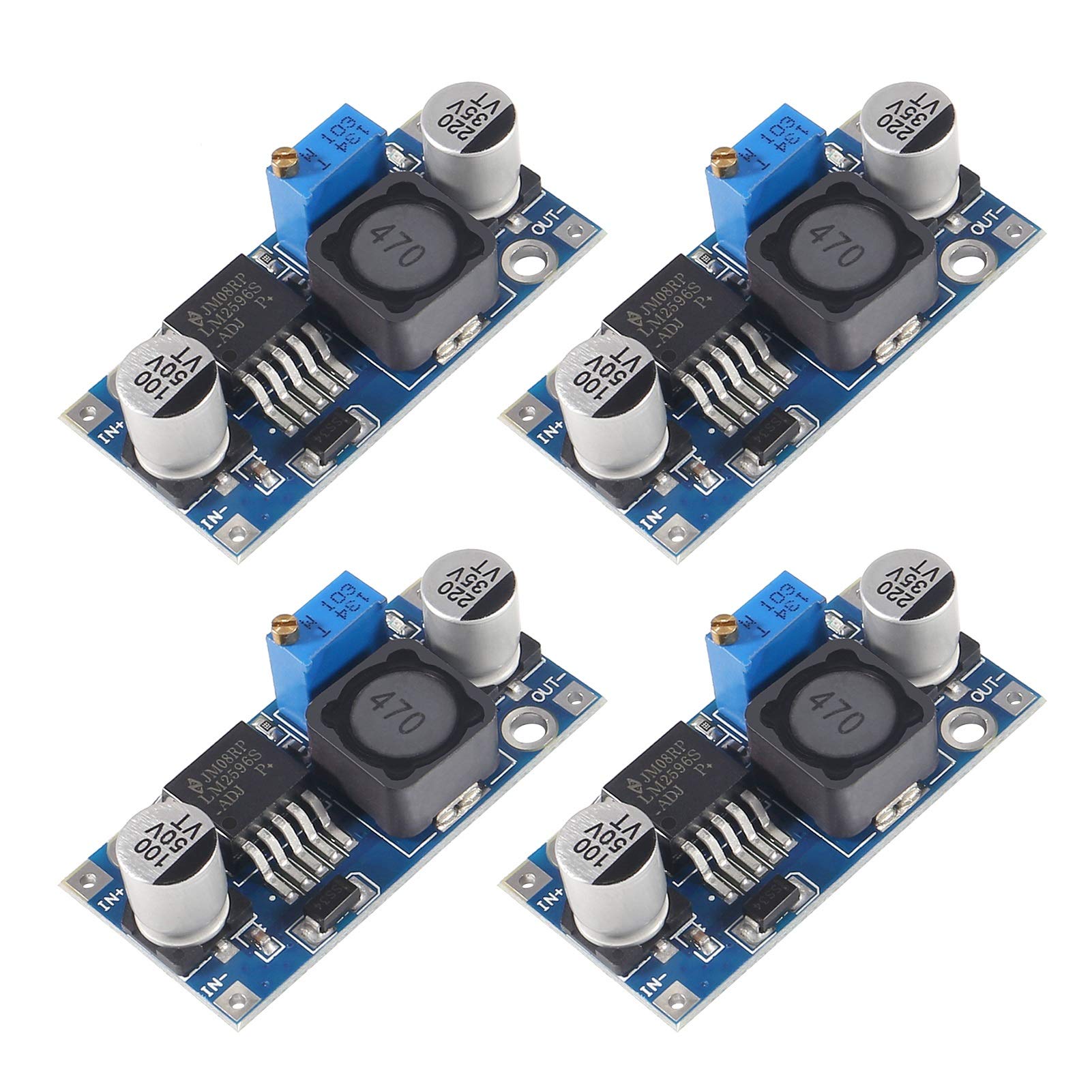 ATNSINC 4Pack LM2596 DC-DC Buck Converter, Adjustable Step Down Voltage Regulator 3-40V to 1.5-35V High Efficiency Power Supply Volt Reducer Transformer Module