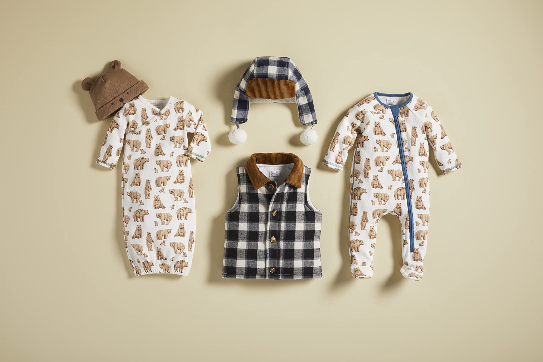 Mud Pie Baby Boys' Bear Print Sleeper, 3-6 Months